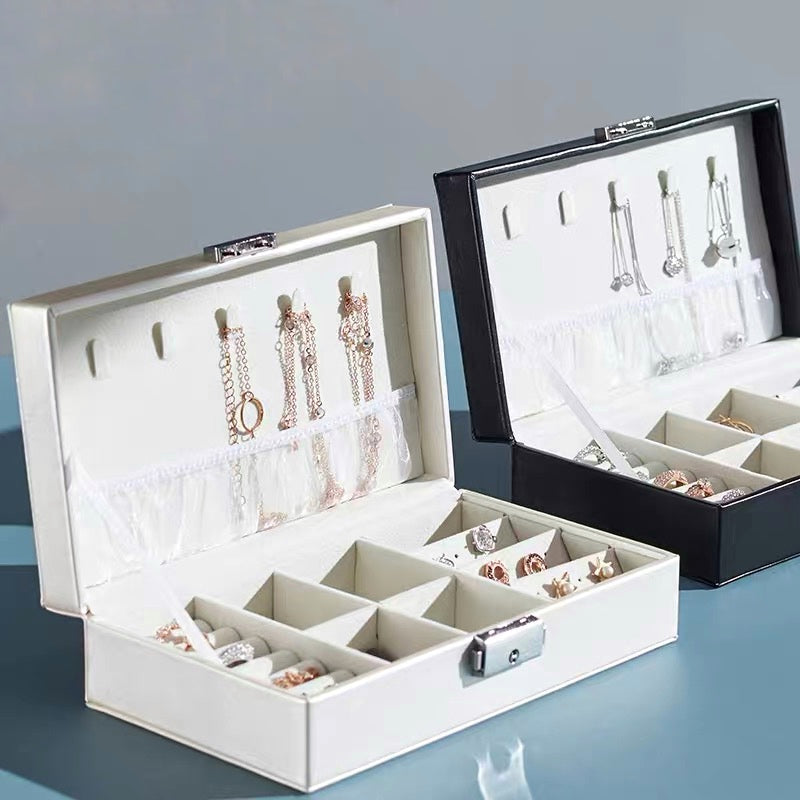 Travel Necklace Ring Storage Organizer Jewelry box with key – Nillishome