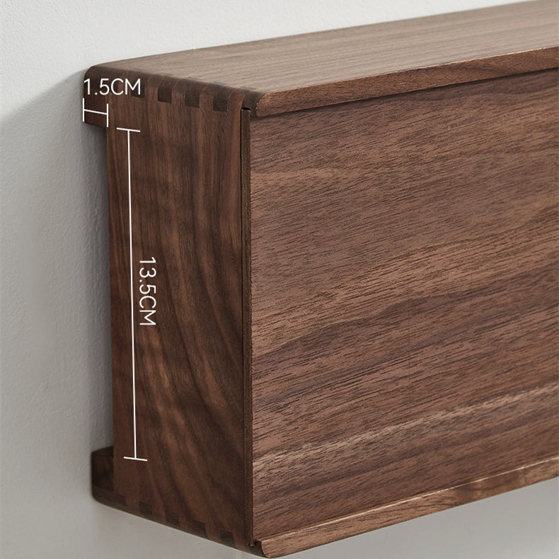 Walnut Wooden Wireless Router Storage Box, Wall-mounted WiFi Storage B ...