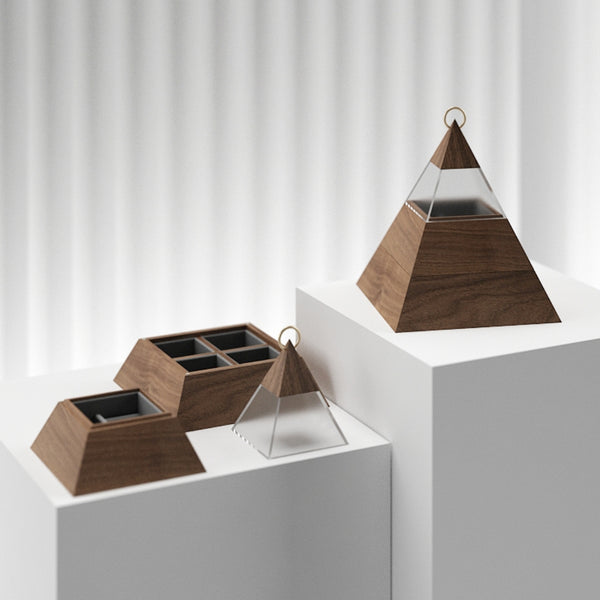 Pyramid Shape Walnut Wood Jewelry Organizer – Nillishome