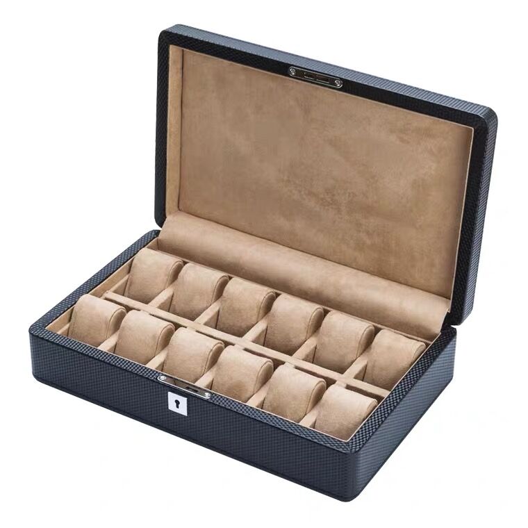 Oversize 12 Slots Watch Box Display Organizer Locking Jewelry Watches ...